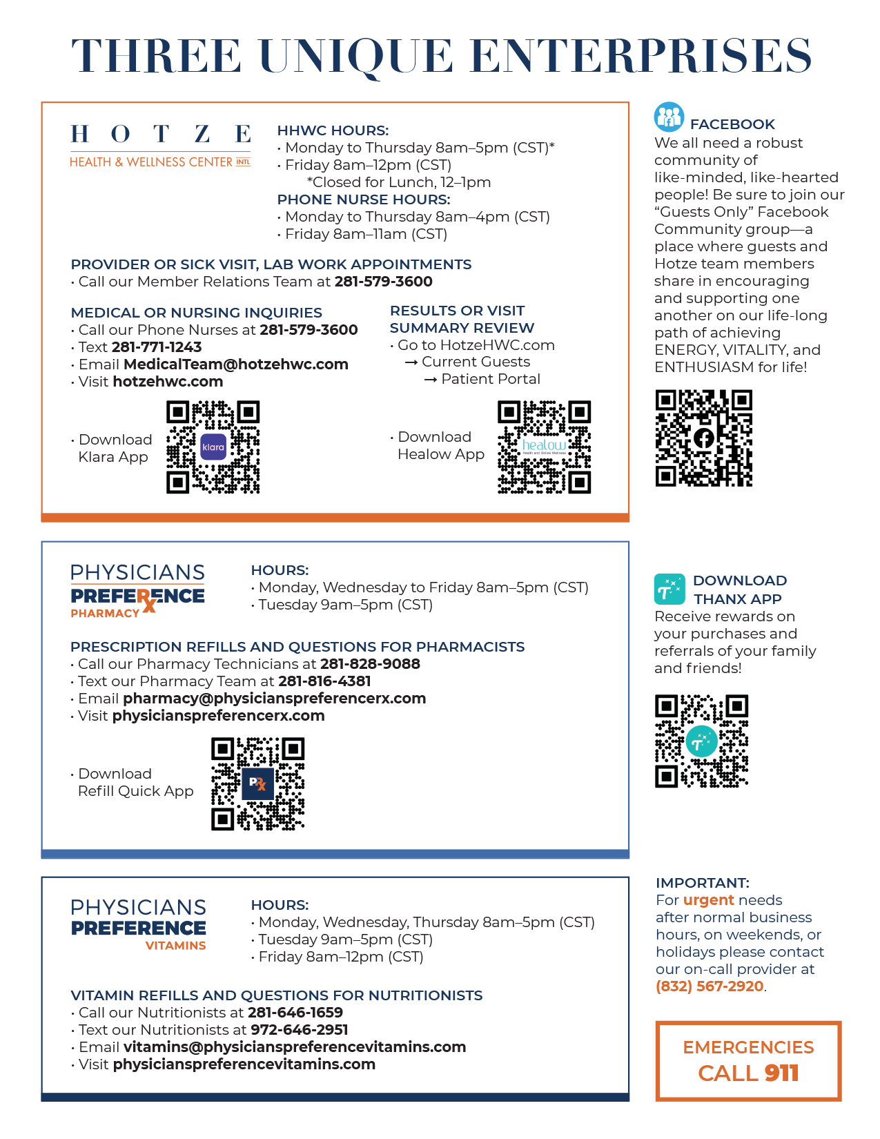 Guest Contacts & Resources - Hotze Health & Wellness Center | Houston ...